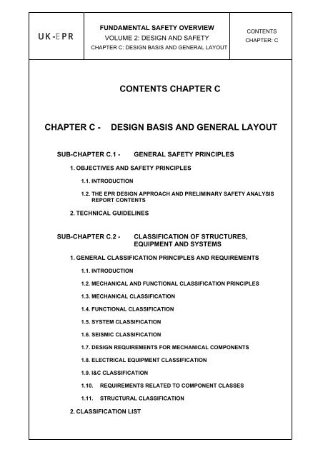 design basis and general layout - UK EPR