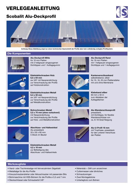 Verlegeanleitung Alu-Deckprofil - Scobalit
