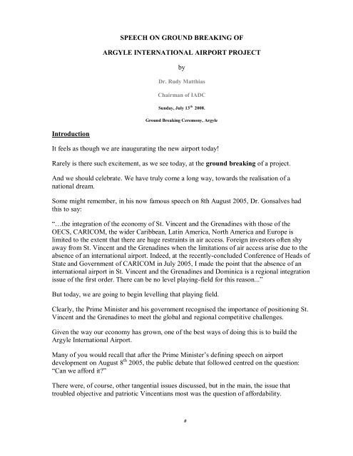 Groundbreaking Ceremony Letters