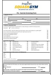 2011 PRE-EXERCISE HEALTH SCREENING FORM - Intraining