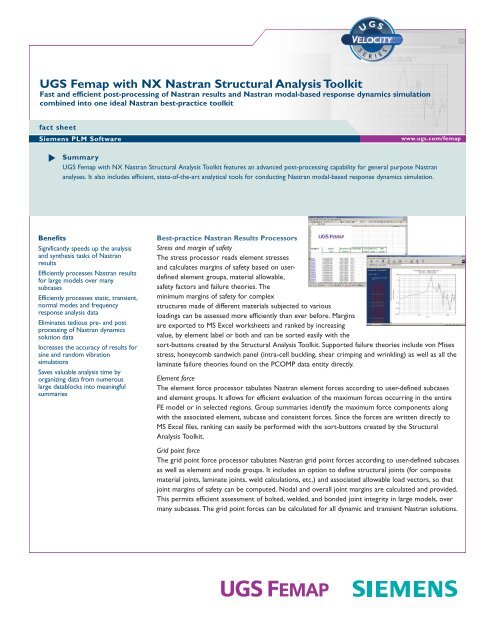 UGS Femap with NX Nastran Structural Analysis Toolkit - Inventor ...