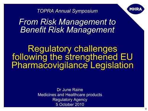 MHRA powerpoint template - TOPRA