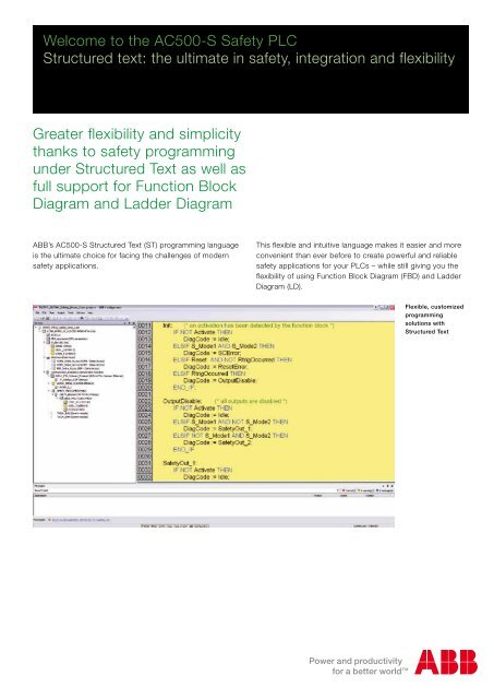 Welcome to the AC500-S Safety PLC Structured text: the ... - Abb
