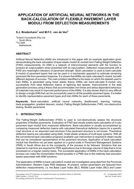 Application of Artificial Neural Networks in the Back-Calculation of ...