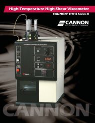 Viscosity Standards - Cannon Instrument Company
