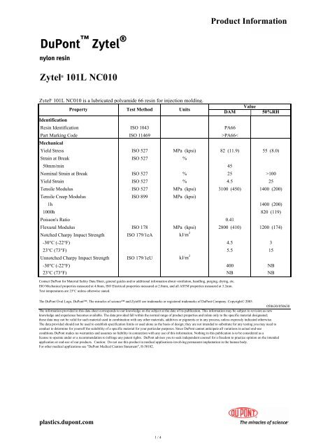 ZYTEL 101L NC010 - VistaTek