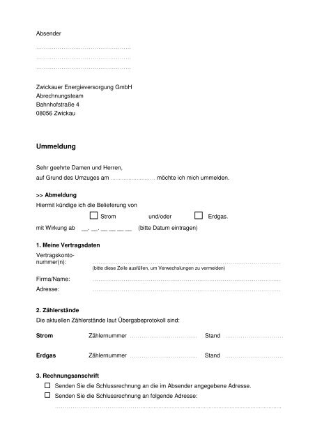 Ummeldung Formular Zum Download Downloads: Formulare, Merkblätter,