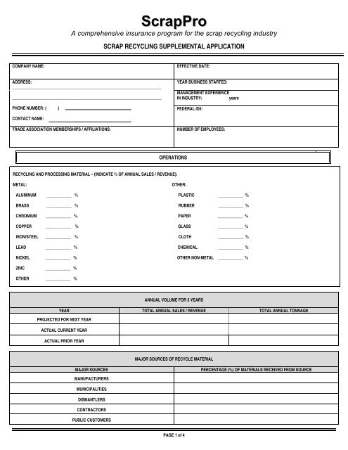 ScrapPro Supplemental Application - AmWINS