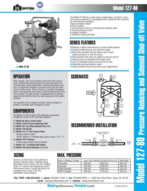 Model Sheet (PDF) - OCV Control Valves