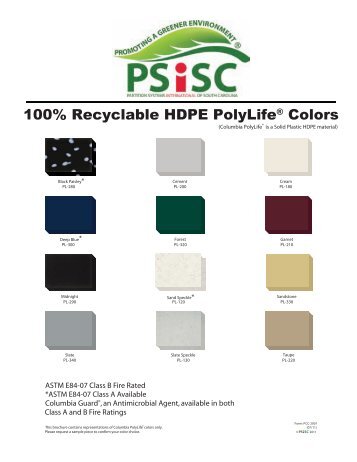 Decorative Flakes color chart - PolySpec