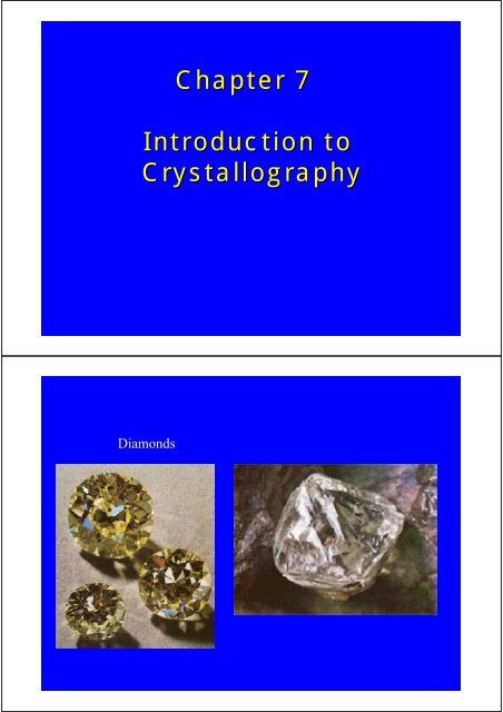 Chapter 7 Introduction to Crystallography