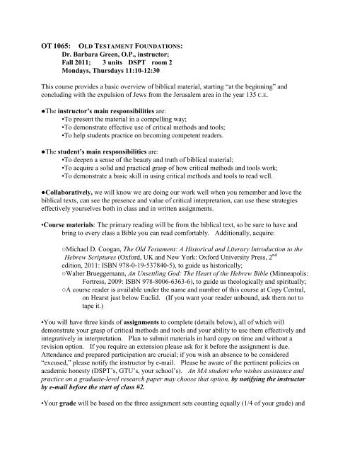 Old Testament Foundations
