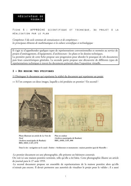 Fiche 6 : approche scientifique et technique, du projet Ã la ...