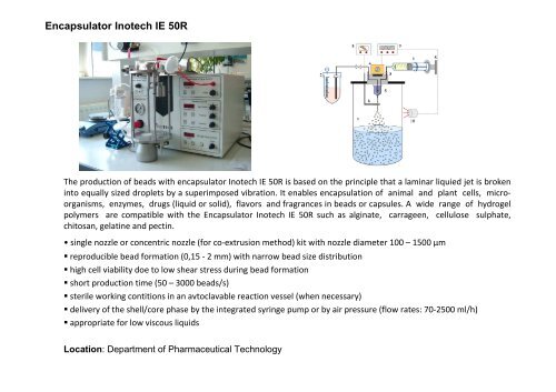 Naprava za kapsuliranje / Encapsulator IE 50R