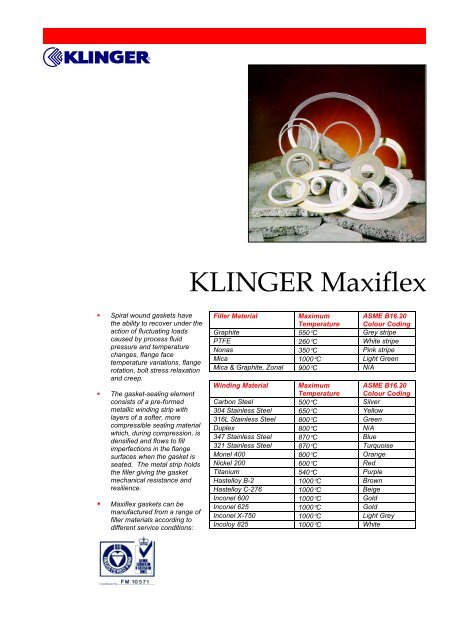 KLINGER Maxiflex - specs.co.kr