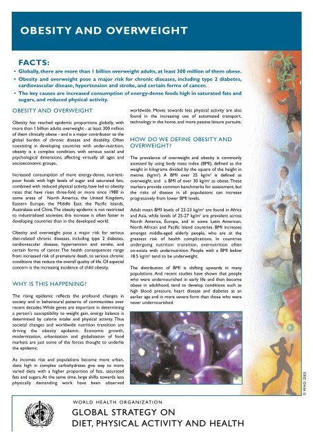 Obesity and overweight - World Health Organization