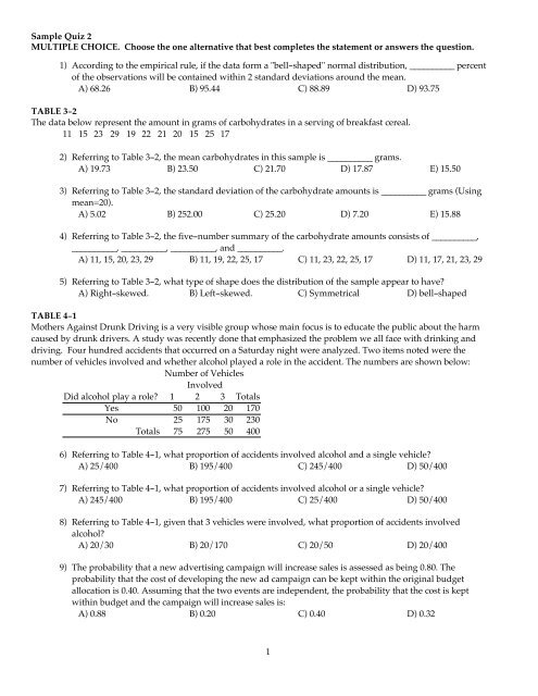 Sample quiz 2 in PDF format.