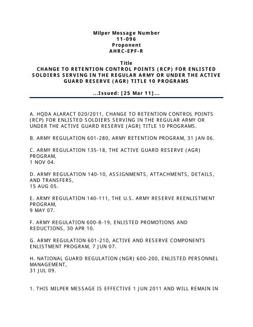 Milper Message Number 11-096 Proponent AHRC-EPF ... - U.S. Army