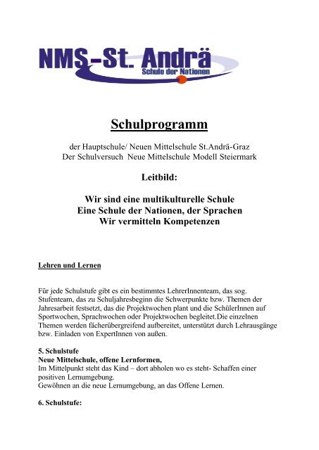 Schulprogramm Beispiel Große Kreisstadt Löbau | EU Schulprogramm