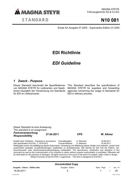 N10081 EDI Guideline - Magna