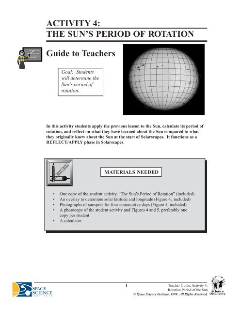 activity 4: the sun's period of rotation - Space Weather Center