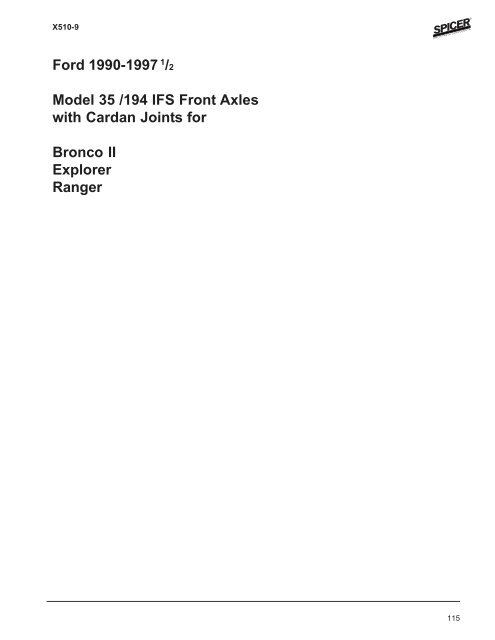 Ford Dana 35 TTB - The Ranger Station