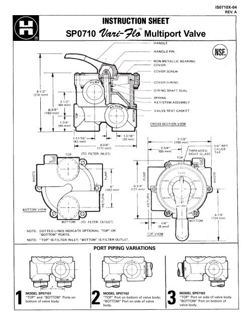 Hayward SP0710 Vari-Floâ ¢ Multiport Valve - Hayward Pools