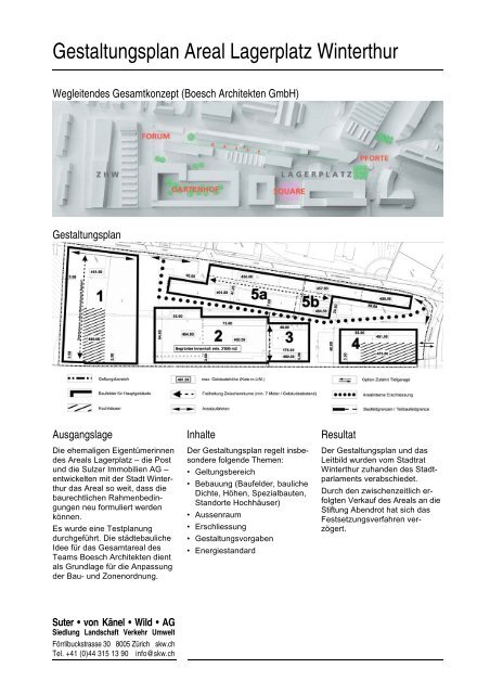 Gestaltungsplan Areal Lagerplatz Winterthur - Suter von KÃ¤nel Wild ...