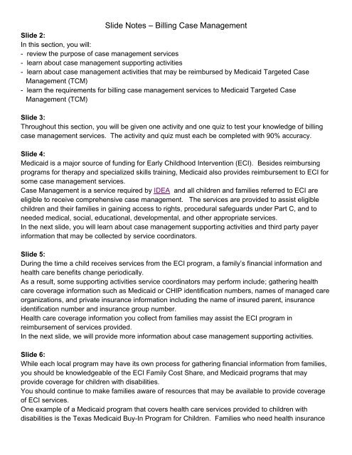 Slide Notes â Billing Case Management - ABC Signup