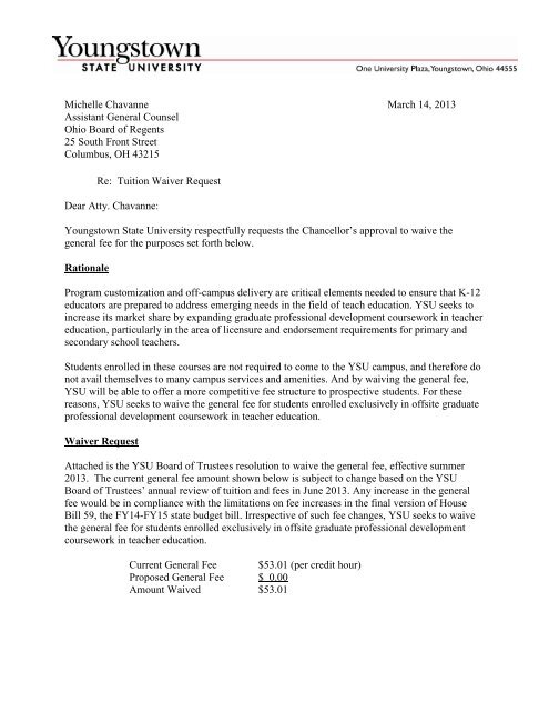 Michelle Chavanne March 14, 2013 Assistant General Counsel Ohio ...