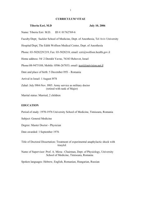 CURRICULUM VITAE