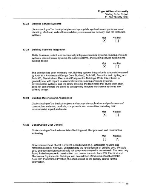 Architecture Program Report Master of Architecture - Roger Williams ...