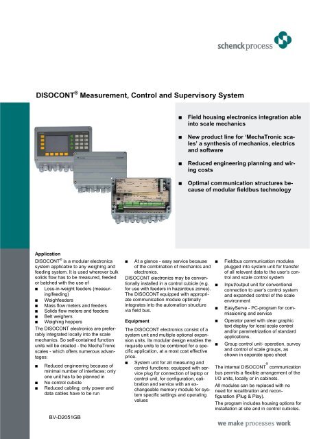 disocontÂ® gravimetric control modules data sheet - Schenck ...