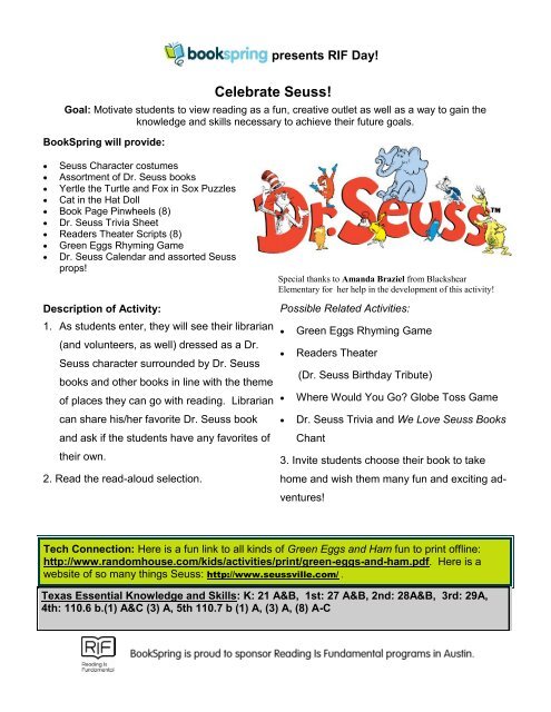 12-13 Celebrate Seuss - BookSpring