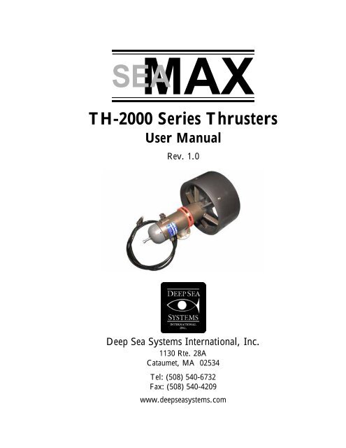 TH-2000 Series Thrusters User Manual - Global Explorer ROV