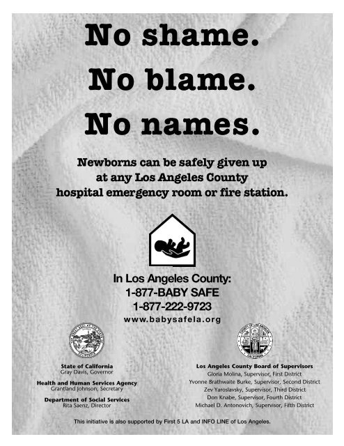 Safely Surrendered Baby Law - Fact Sheet - English - Los Angeles ...