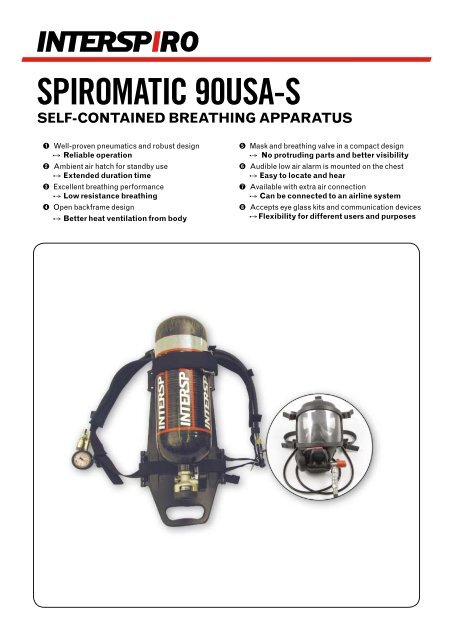 spiromatic 90usa-s self-contained breathing apparatus - Interspiro
