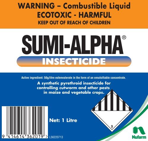 Sumi Alpha Aluminium 1L Label - Nufarm