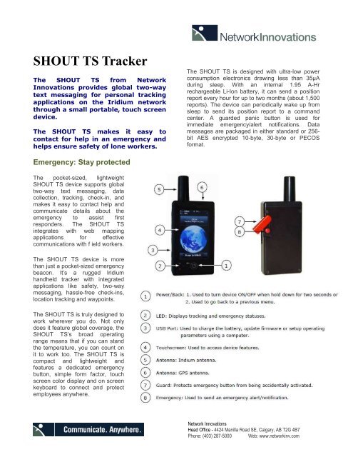SHOUT TS Tracker - Network Innovations