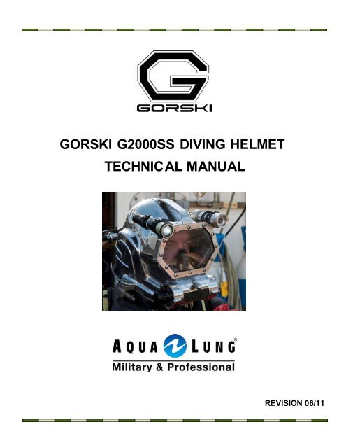 gorski g2000ss diving helmet technical manual - Aqua Lung