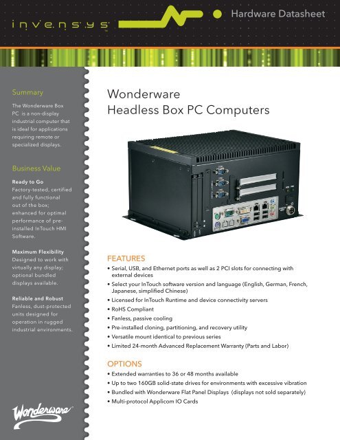 Wonderware Headless Box PC Computers