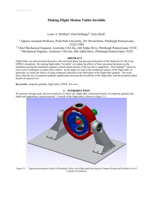 Making Flight Motion Tables Invisible - Acutronic