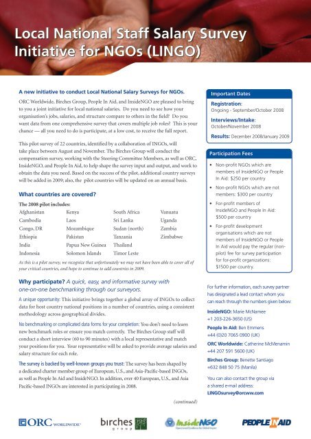 NGO Salary Survey - People In Aid