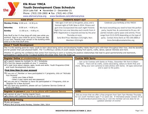 Elk River YMCA Youth, Teen, Family and Sports Classes and ...