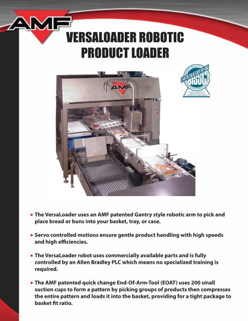 versaloader robotic product loader - AMF Bakery Systems