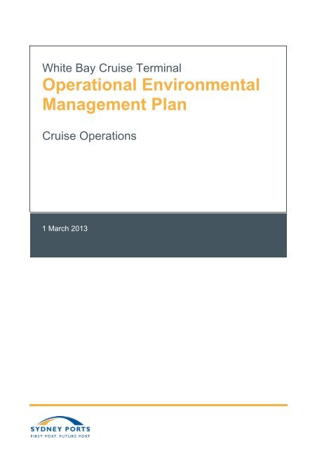 White bay Cruise Terminal Operational ... - Sydney Ports