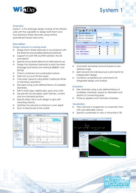 System 1 - Micro Drainage