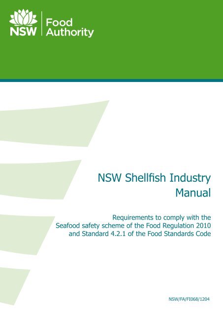 NSW Shellfish Industry Manual - NSW Food Authority
