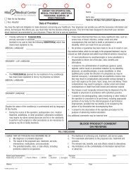 Colonoscopy Consent Form - Valley Hospital