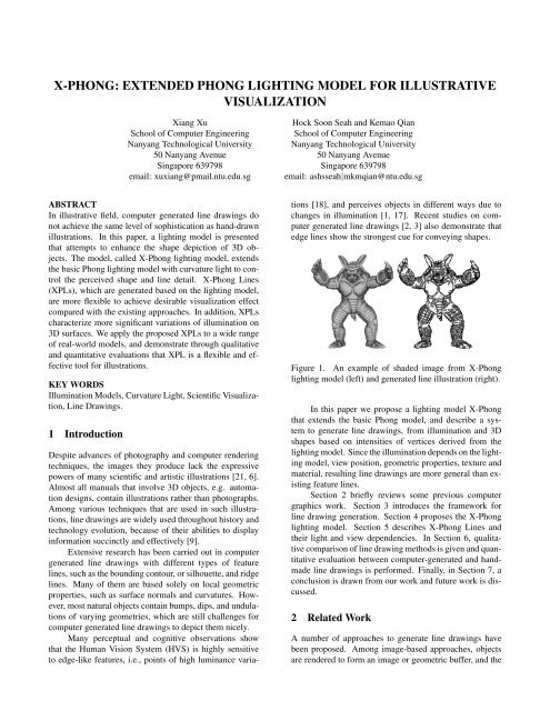 x-phong: extended phong lighting model for illustrative visualization